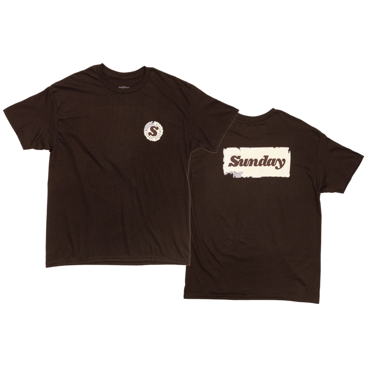 Sunday Sticker Shirt Brown BMX Tee – The Secret BMX Shop